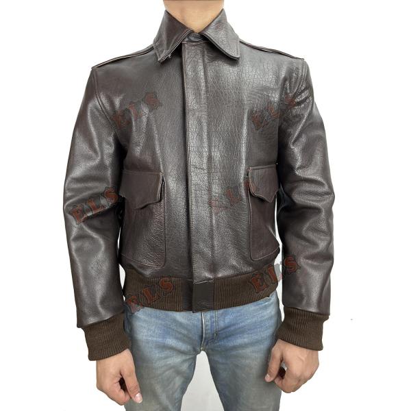 A-2 Brown Flight Leather Jacket ELSMJ1120 - Excellent Leather Shop