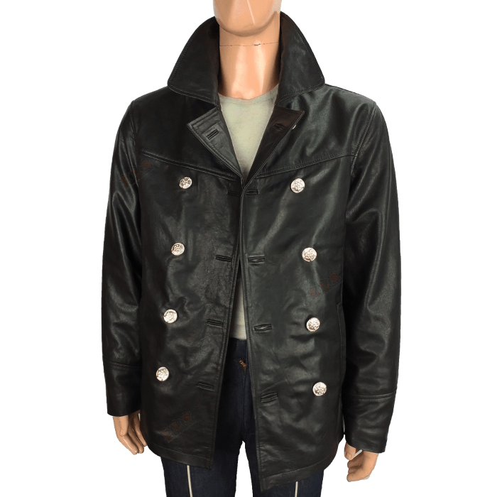 Negan The Walking Dead City Black Peacoat - Excellent Leather Shop