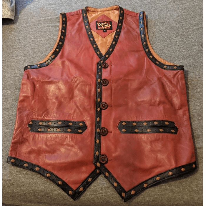 James Remar The Warriors Brown Leather Vest